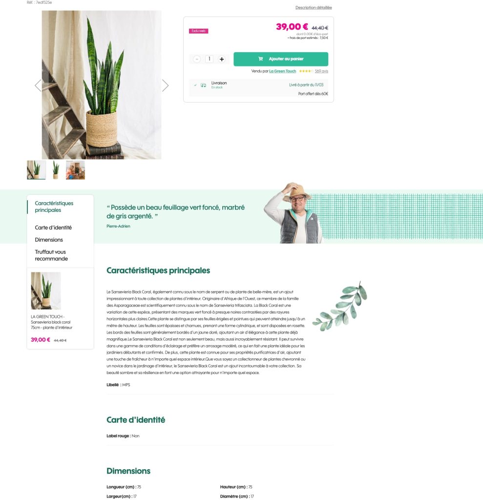 Exemple fiche produit eCommerce | Doofinder